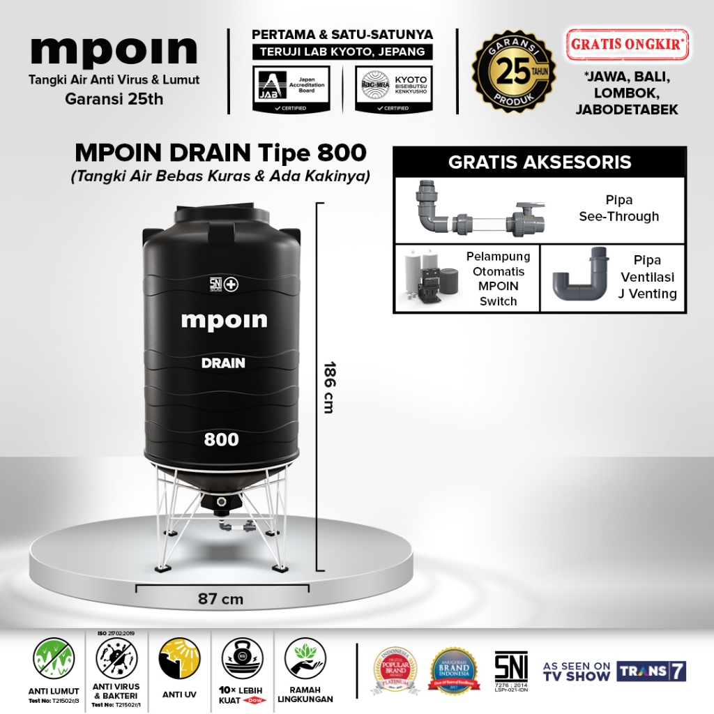 Jual MPOIN D800 750L DRAIN SERIES TANDON AIR/TOREN AIR/TANGKI AIR ...