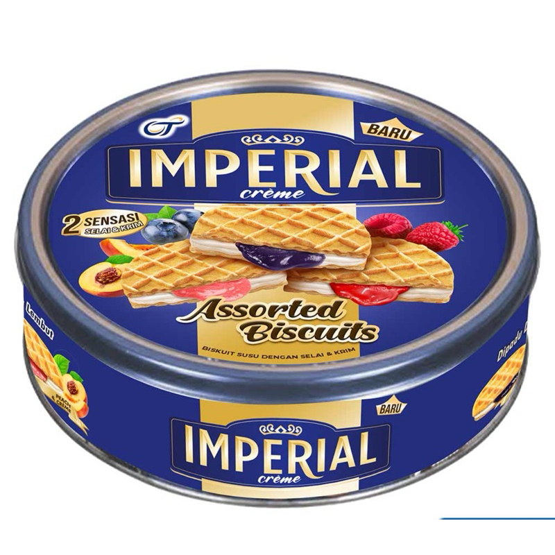 Jual imperial biskuit susu selai dan krim 216gr kaleng | Shopee Indonesia