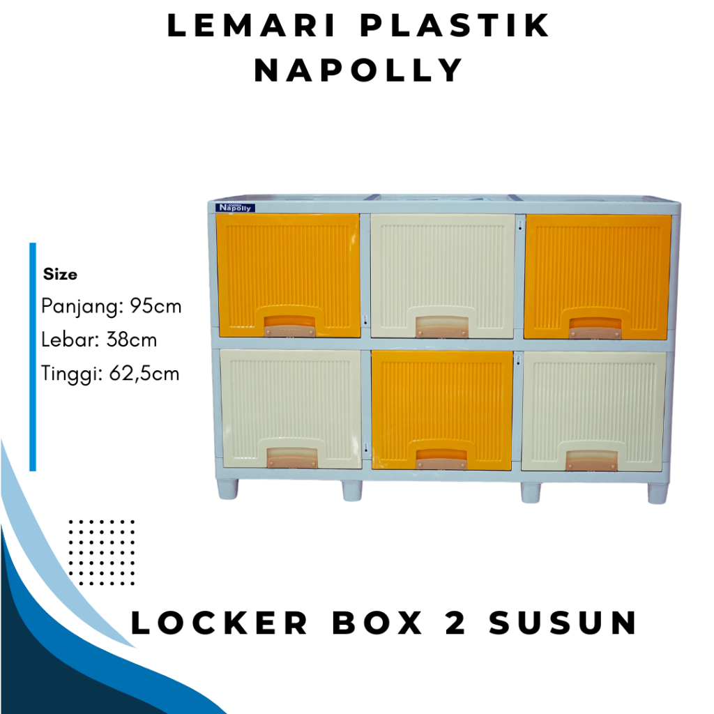 Jual LEMARI PLASTIK NAPOLLY LOCKER BOX SUSUN 2 | Bahan Plastik Tebal ...