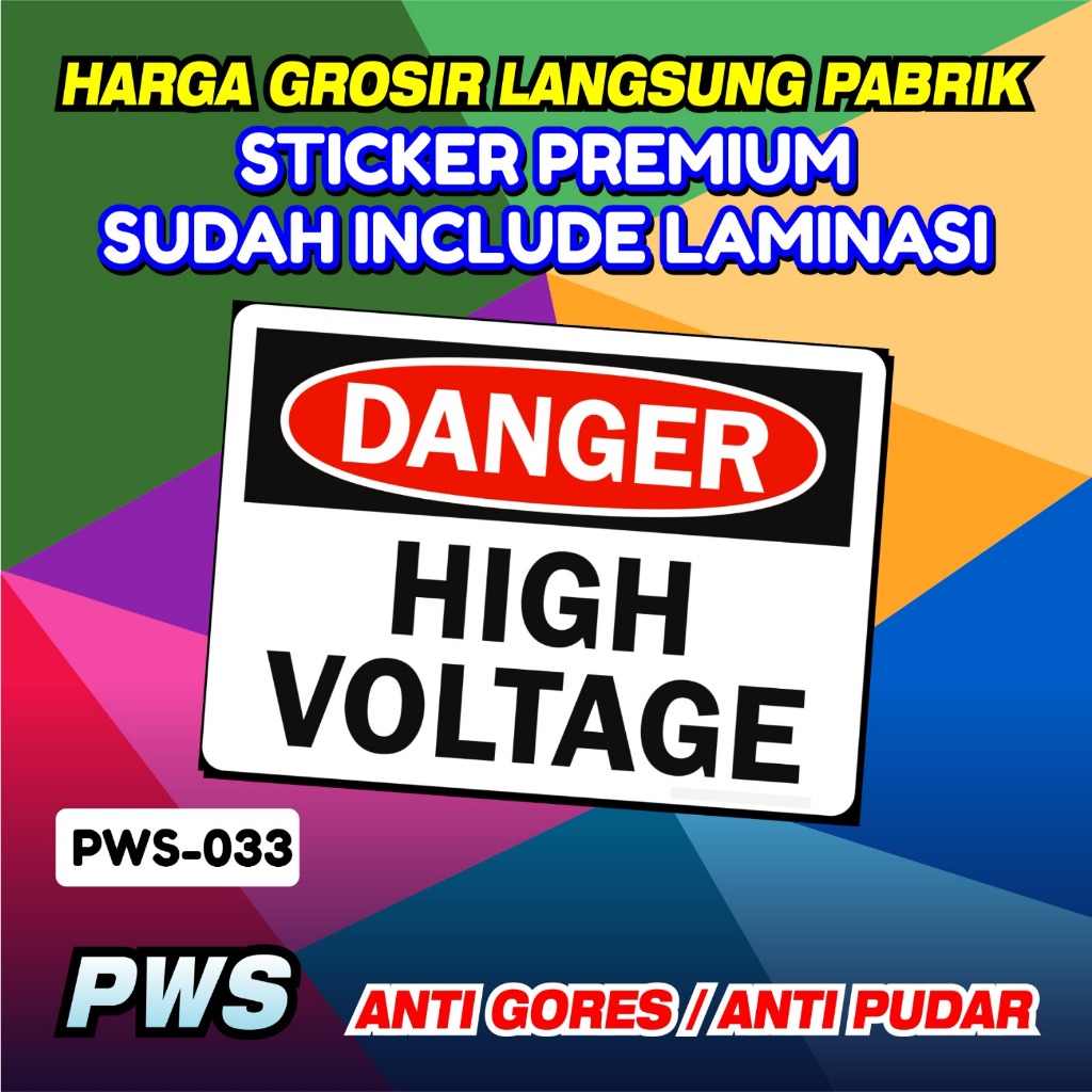 Jual Stiker Safety Danger High Voltage/Stiker Keselamatan Kerja K3 ...
