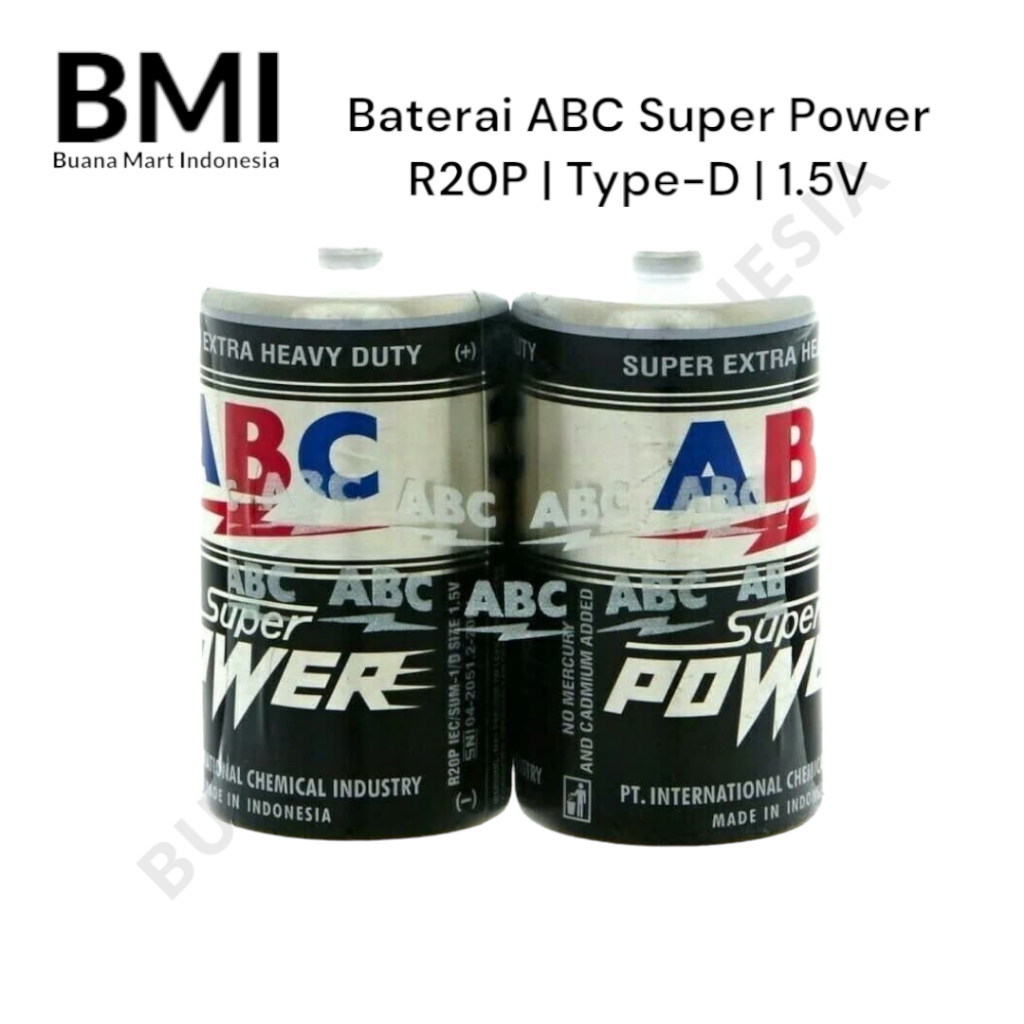 Jual Baterai ABC Super Power Tipe D | 1.5V | Batu Batre | Battery Super ...