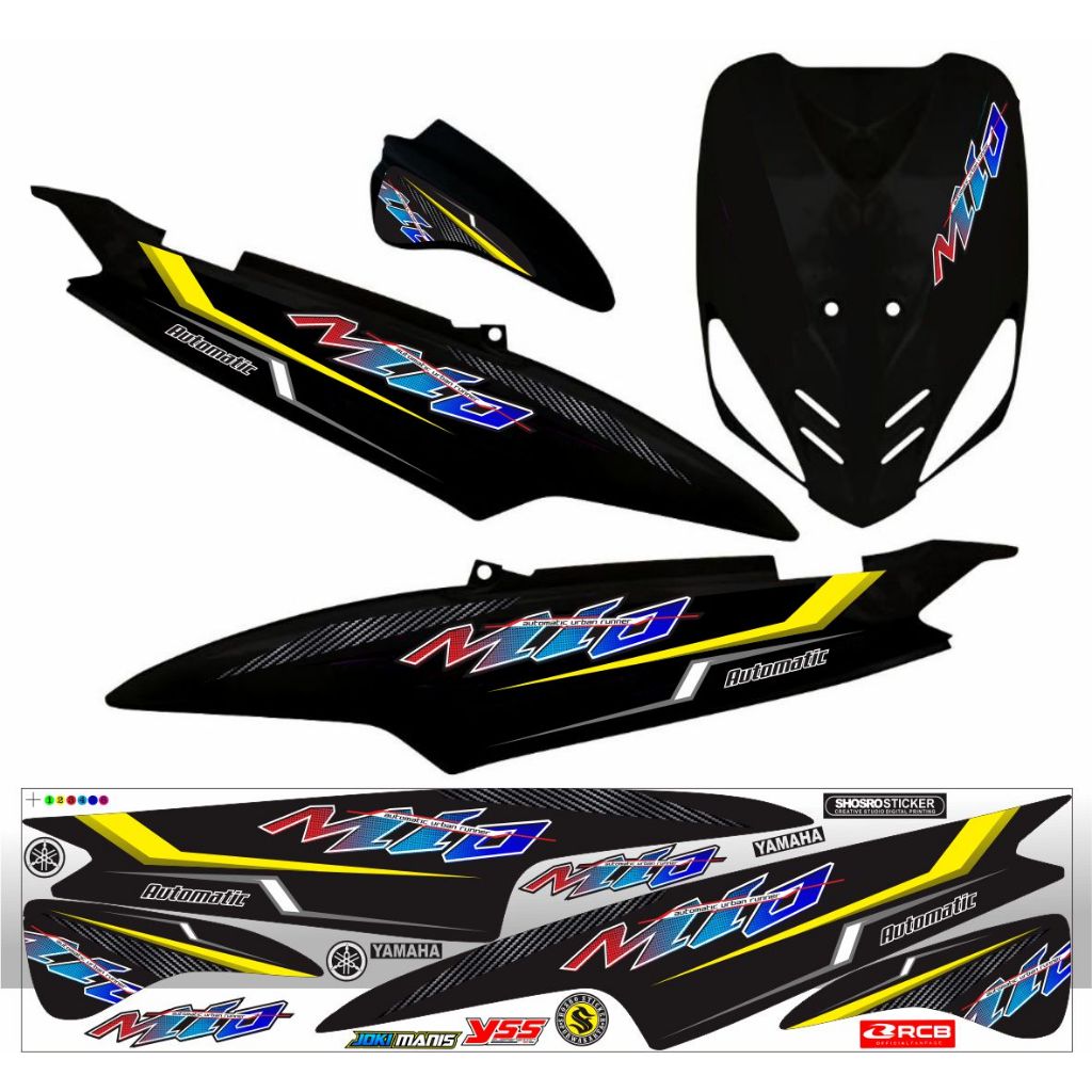 Jual STIKER STRIPING VARIASI MOTOR YAMHA MIO SMILE/OLD MOTIF VARIASI TERBARU 2024 SIMPLE VARIAN ...
