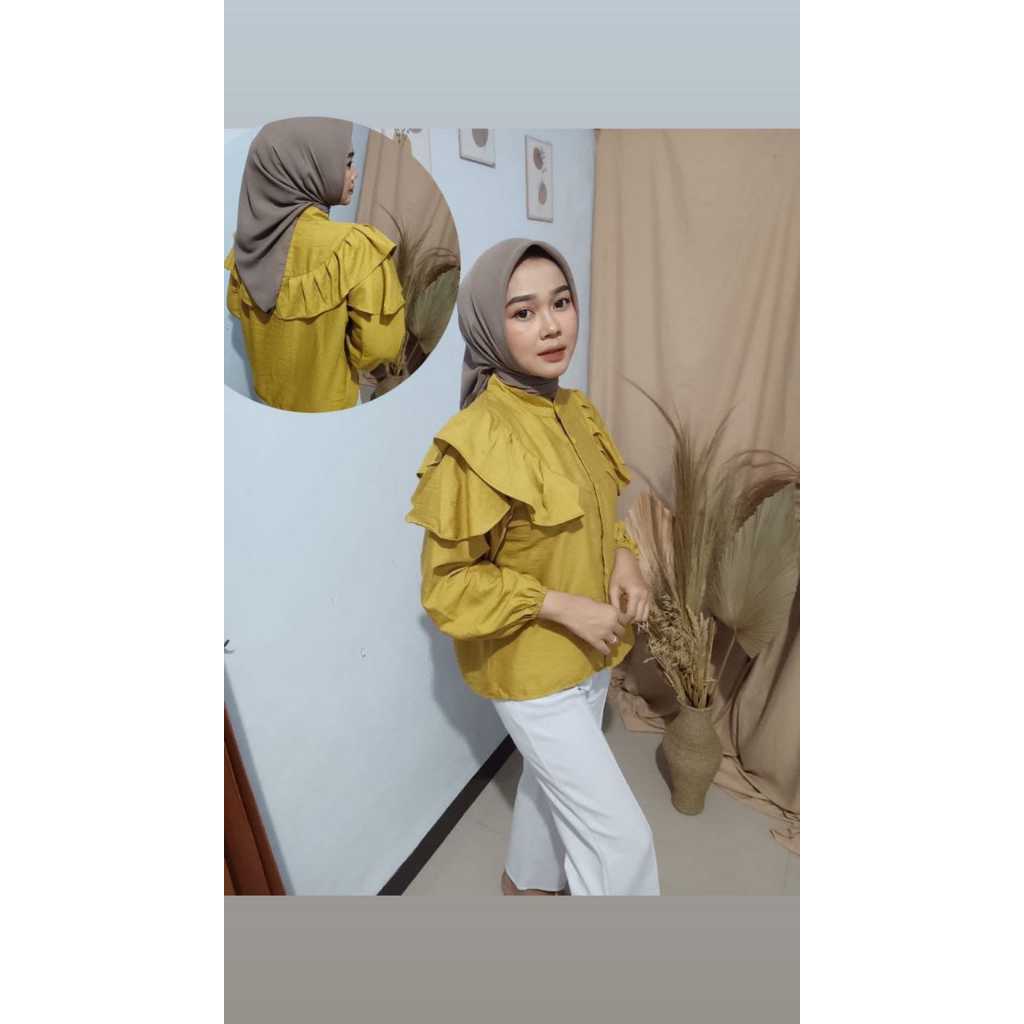 Jual blouse wanita korean style/baju wanita lengan panjang/kemeja ...