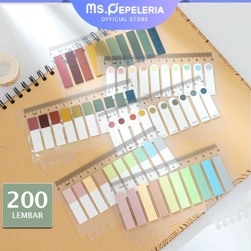 Jual Binder Sticky Notes Penanda Pembatas Buku 44 x 11 mm 200 Lbr ...