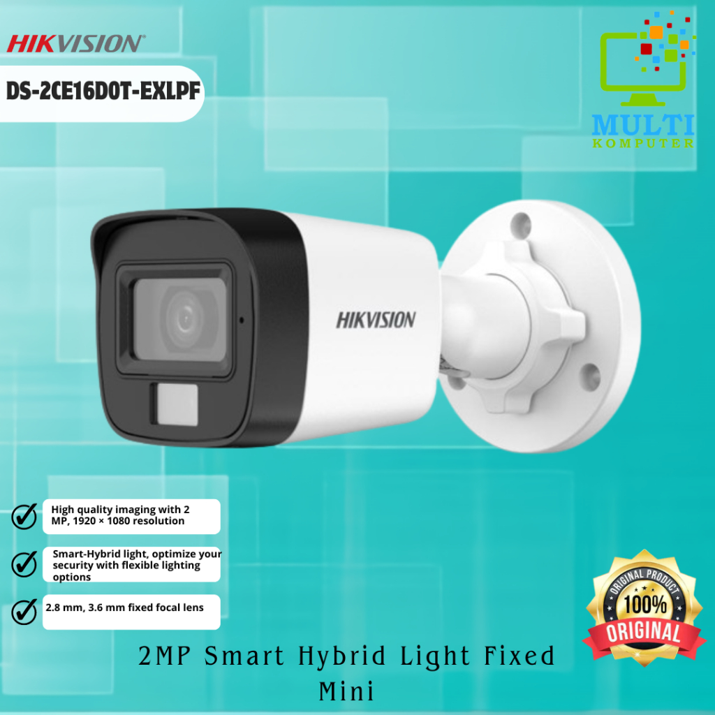 Jual HIKVISION CCTV DS-2CE16D0T-EXLPF 2MP Smart Hybrid Light Fixed Mini | Shopee Indonesia