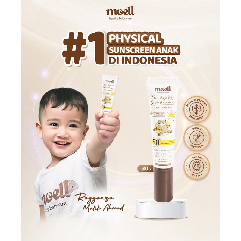 Jual Moell Physical Sunscreen Anak & Bayi SPF 50+ (PA++++) 30 gr ...