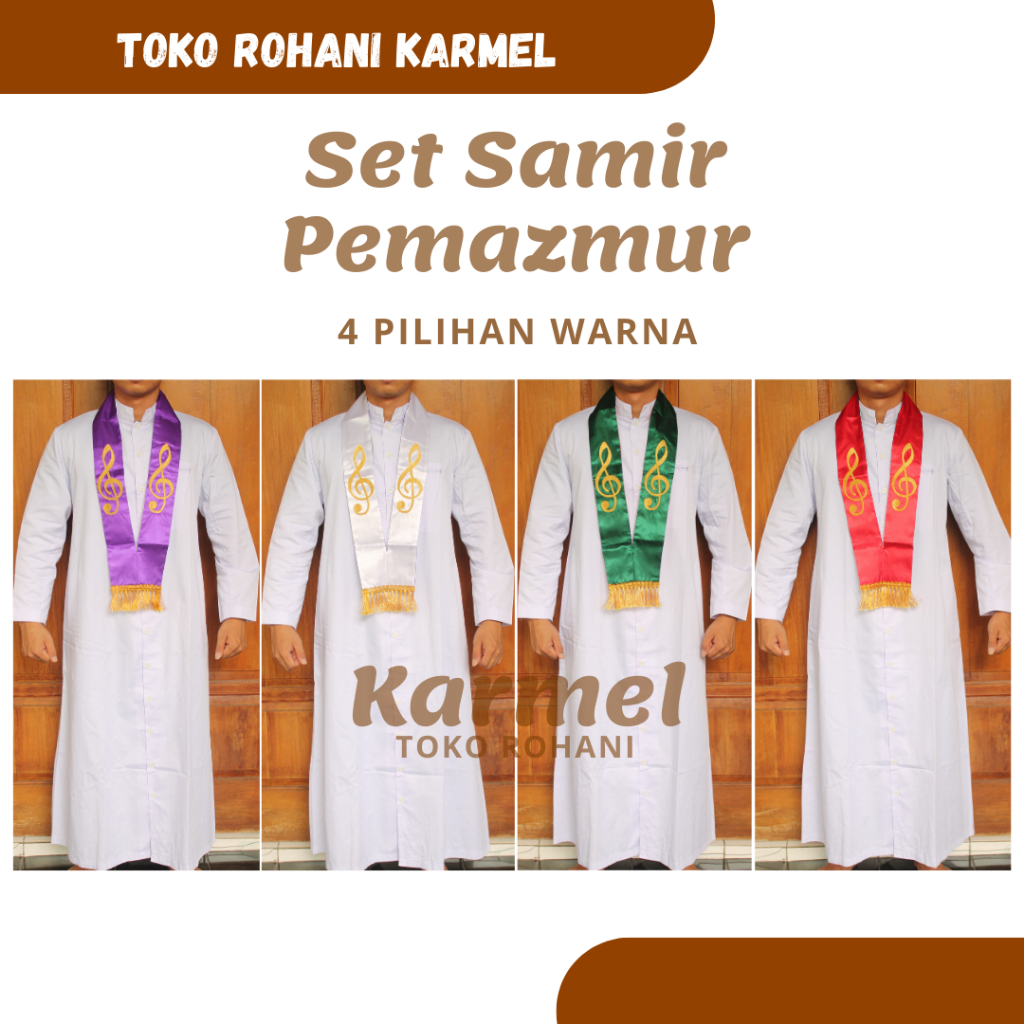 Jual SET SAMIR PEMASMUR KATOLIK 4 WARNA LITURGI / SAMIR PEMAZMUR BORDIR ...