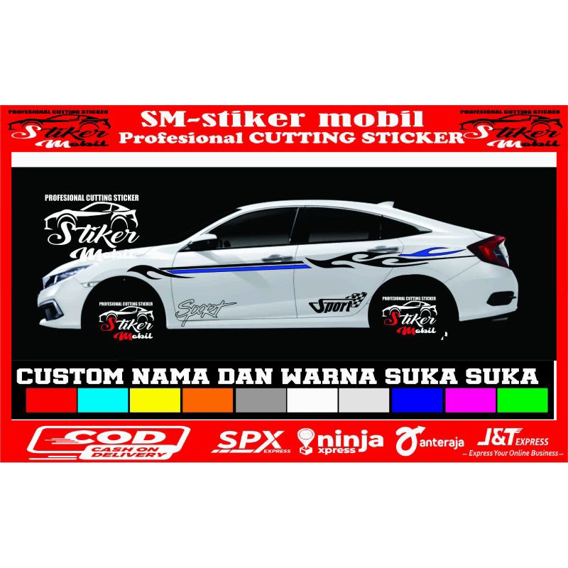 Jual stiker mobil sedan civic mercy corolla corona stiker variasi mobil ...