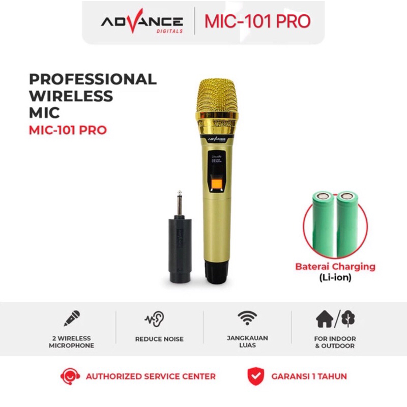 Jual Profesional Mic Wireless Advance - Mic 101 Pro | Shopee Indonesia