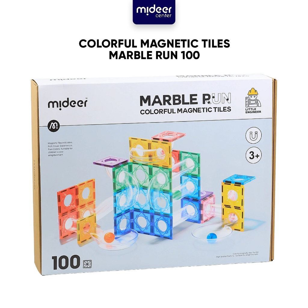 Jual Mideer Colorful Magnetic Tiles Marble Run 100 Mainan Edukasi Anak ...