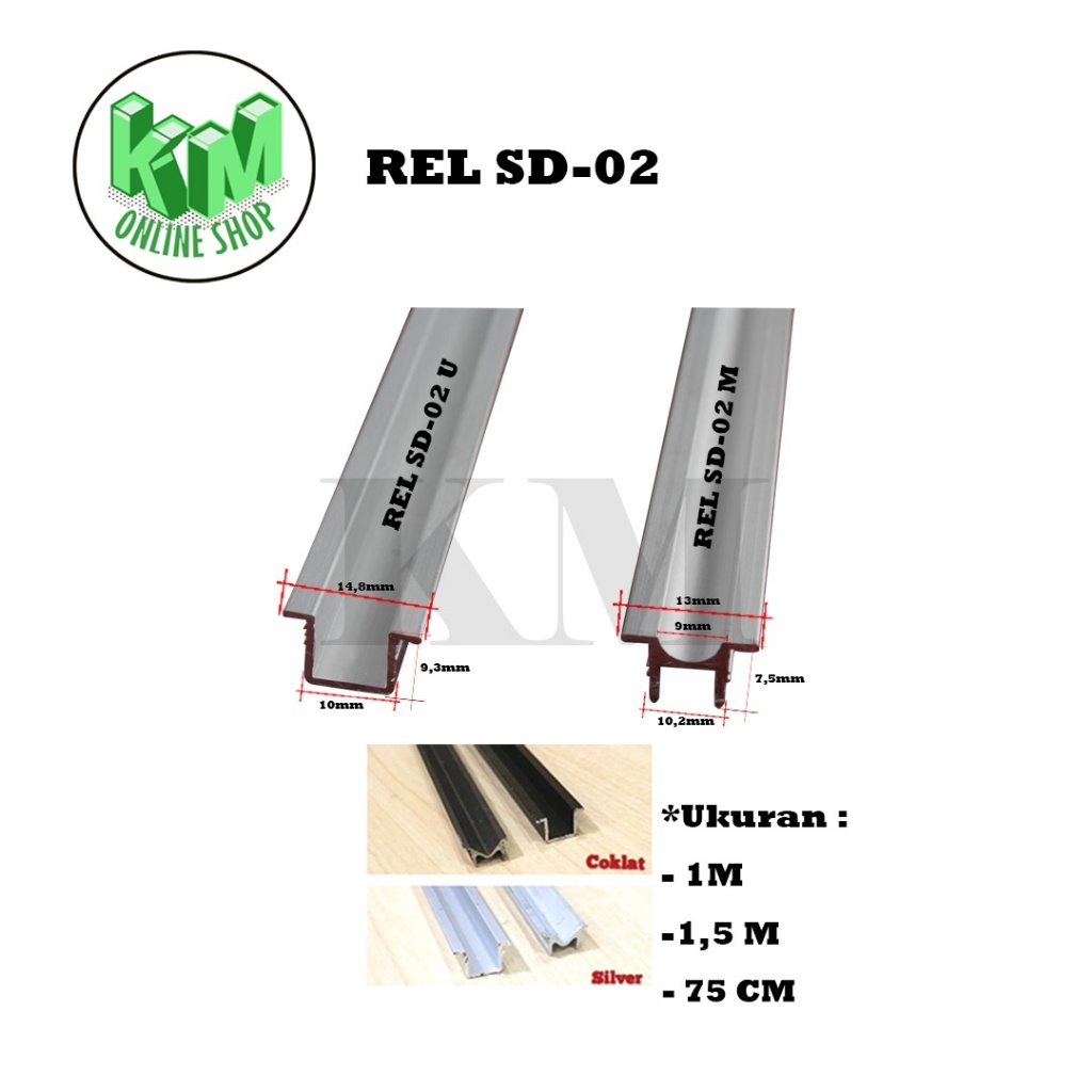 Jual Rel Sliding U dan M Pintu Lemari Geser U V UM UV Rel Tanam U dan M ...