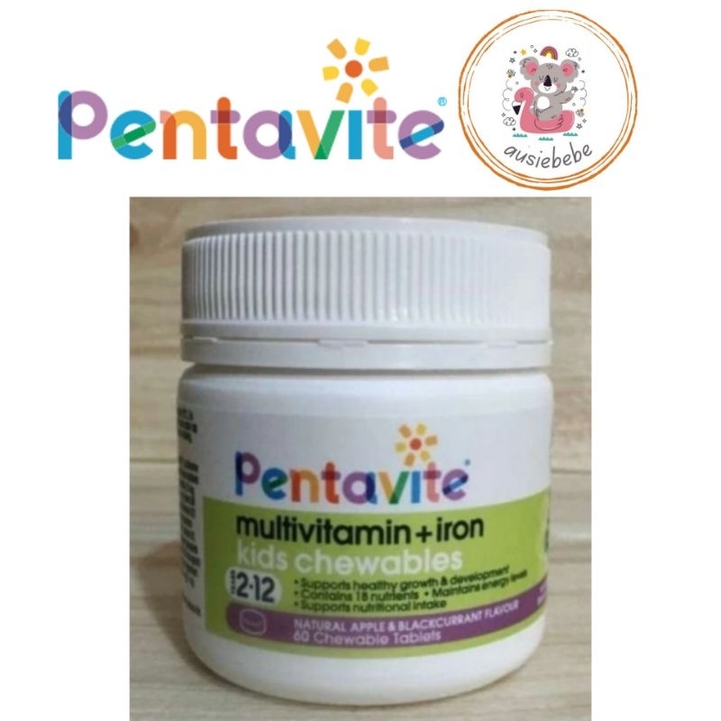 Jual Pentavite - Multivitamin + iron kids chewables - 60 tablets ...