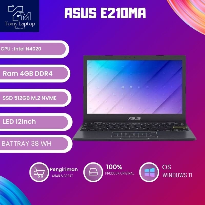 Jual LAPTOP ASUS E210MAO INTEL N4020 RAM4GB SSD256GB LAYAR 12INCH ...