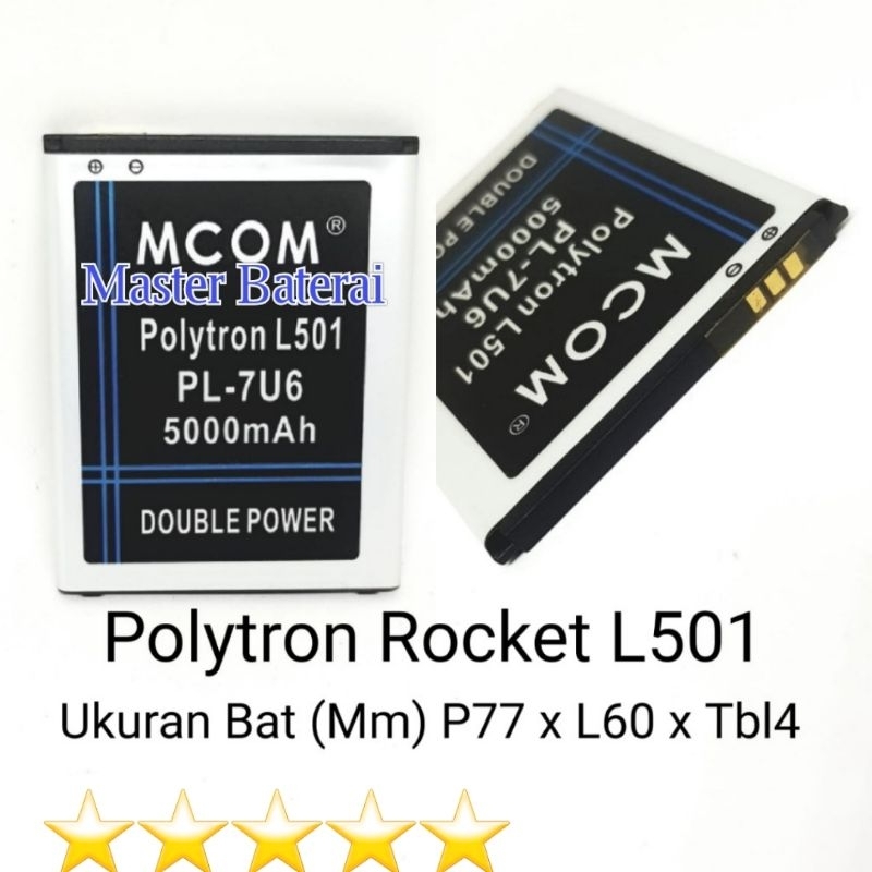 Jual Baterai Polytron Rocket L501 Kodel Batrai PL-7U6 PL7U6 Double IC ...