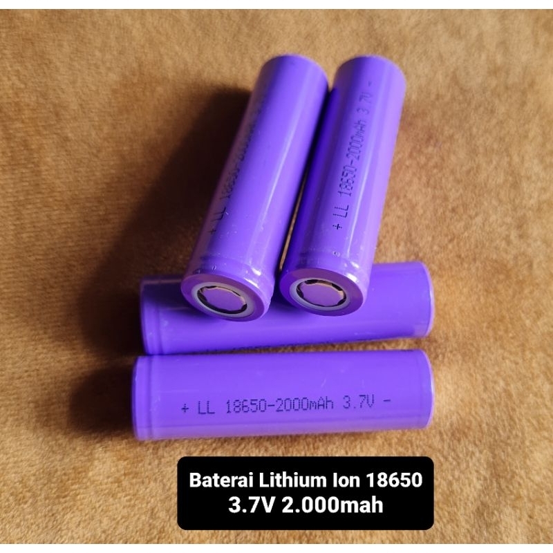 Jual Baterai battery Lithium Li ion 18650 3.7v cas charge kapasitas ...