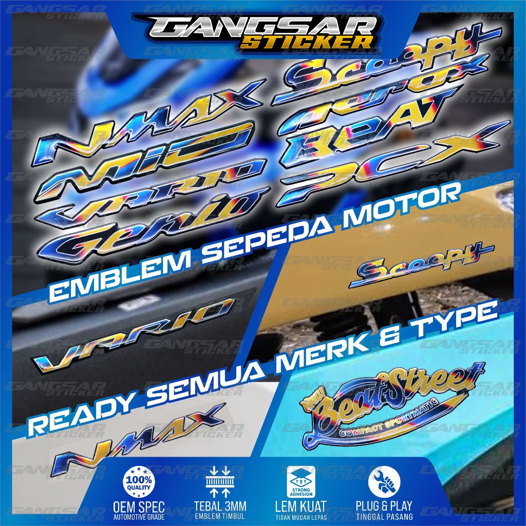 Jual Emblem titanium sepeda motor / stiker titanium logo sepeda motor ...
