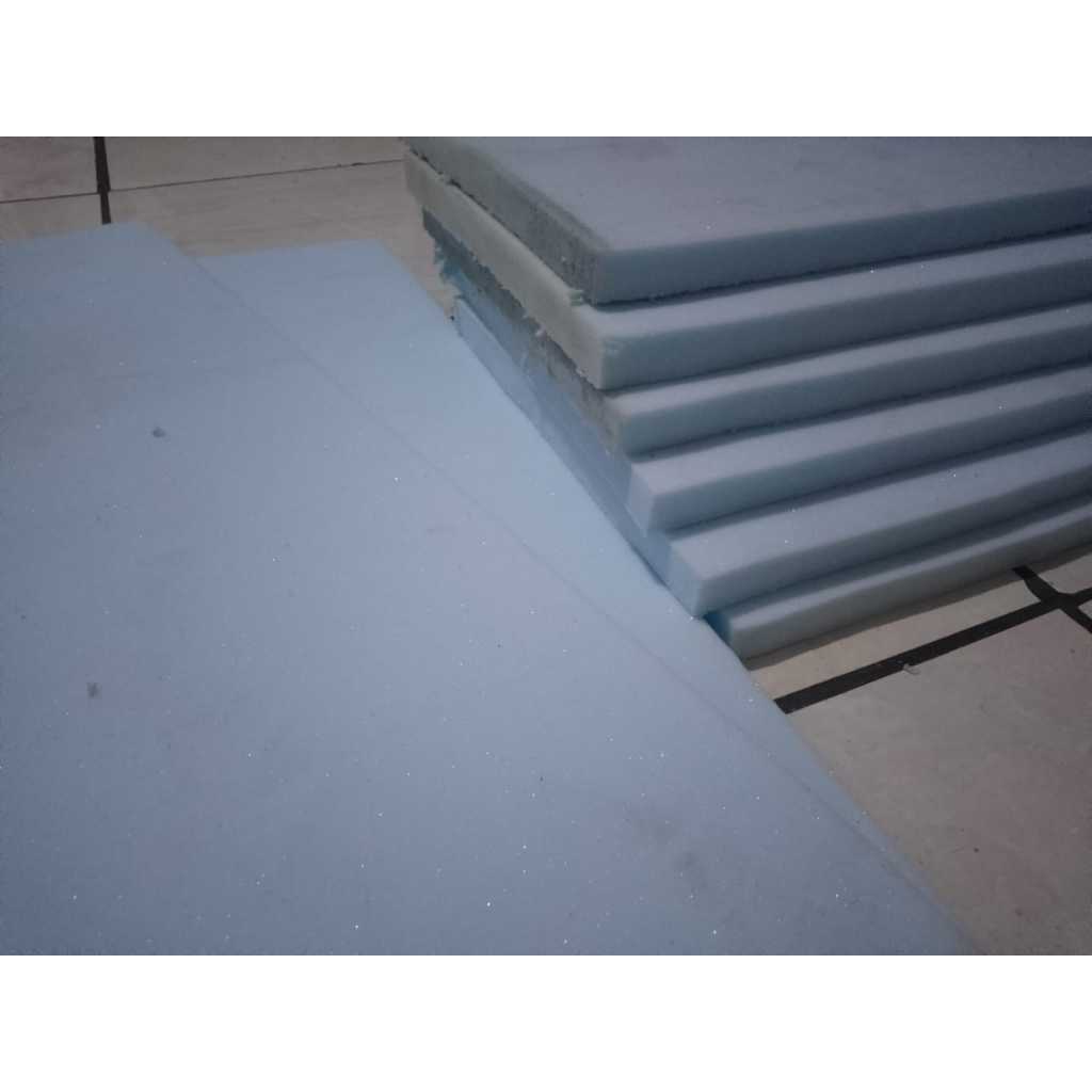 Jual spon busa biru lembaran tebal 2cm cocok untuk tambahan spon jok ...