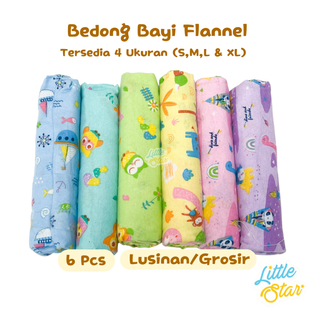 Jual 6 Pcs Selimut Bedong Bayi Motif Perlengkapan Newborn Baru Lahir ...