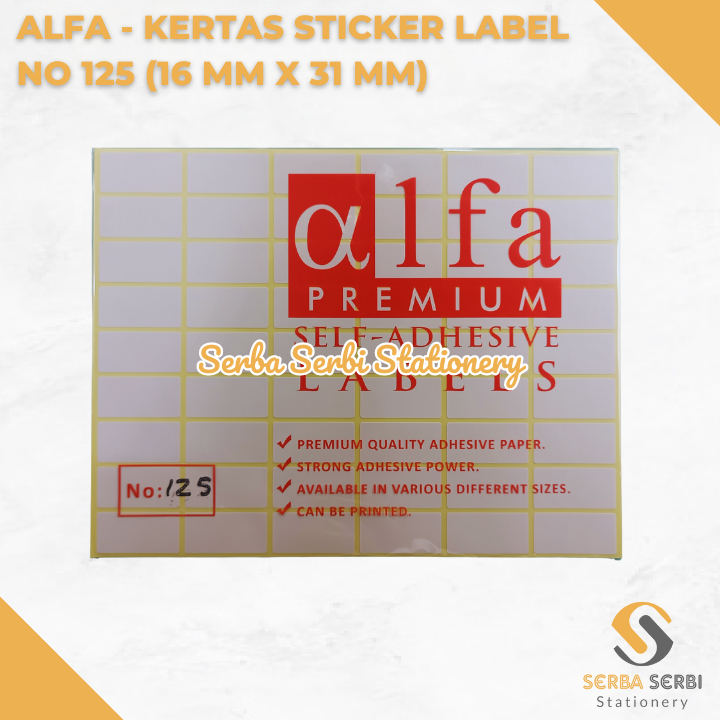 Jual GROSIR (1 PAK ISI 7 LEMBAR) ALFA - KERTAS STICKER / STIKER LABEL ...