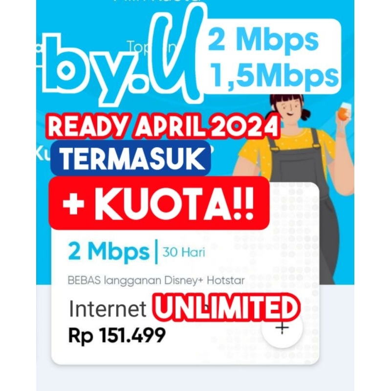 Jual Kartu perdana byu unlimited 2mbps PLUS KUOTA | Shopee Indonesia