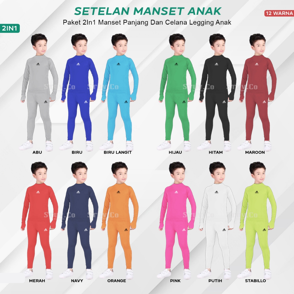 Jual PAKET 2IN1 STELAN BASELAYER OLAHRAGA ANAK MANSET DAN LEGGING ...