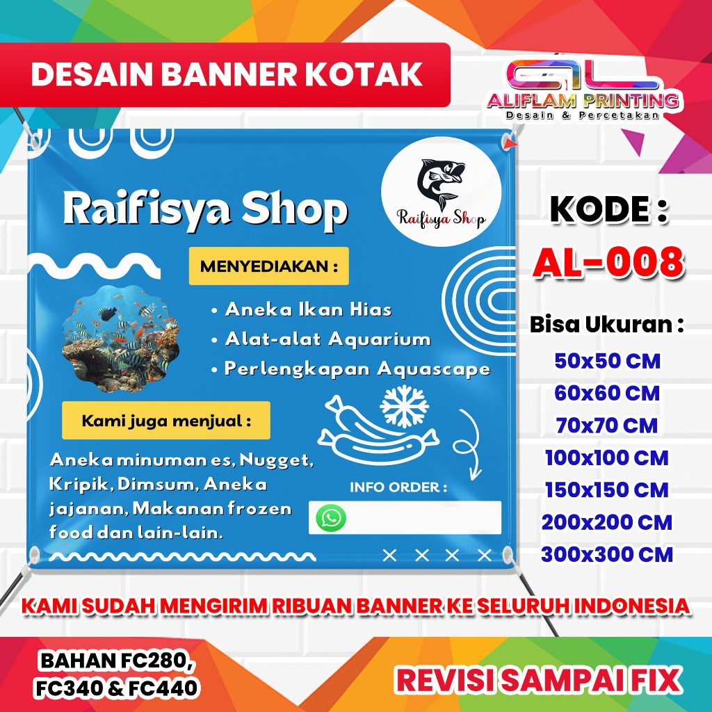 Jual CETAK BANNER/SPANDUK IKAN HIAS KOTAK | REVISI SAMPAI FIX | AL-008 ...
