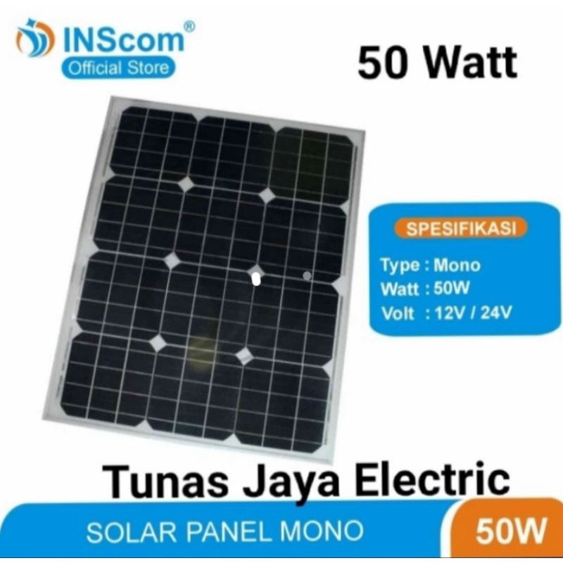 Jual Solar Panel / Panel Surya / Solar Cell 50WP MONO INSCOM | Shopee ...