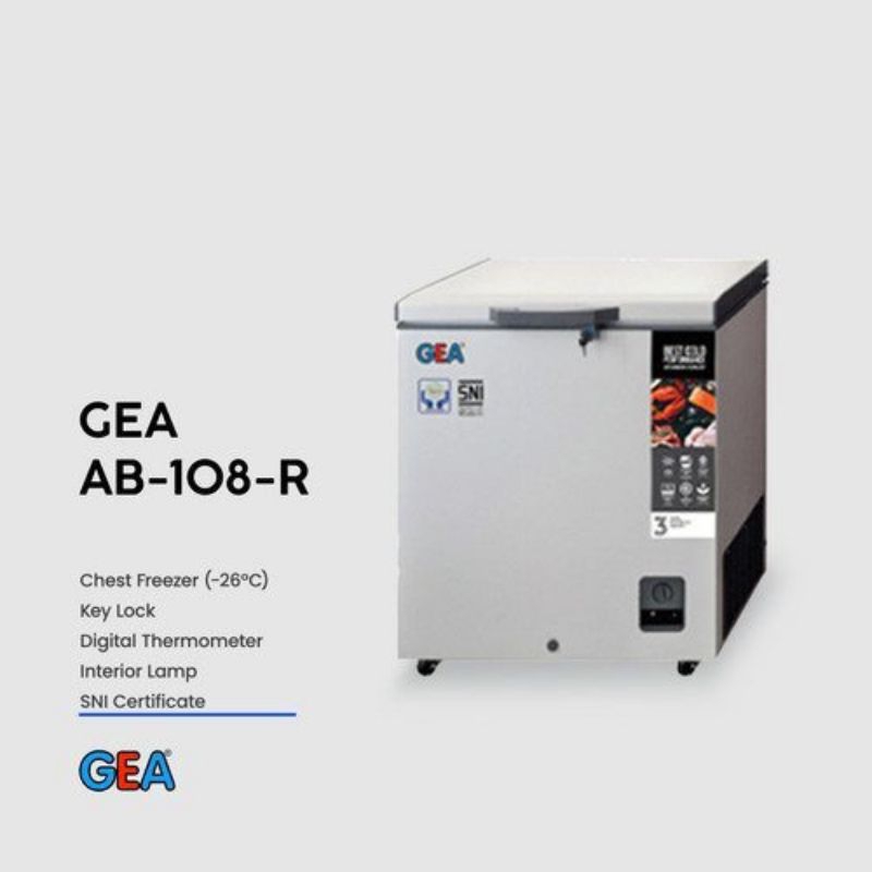 Jual GEA Chest Frezzer Kapasitas 100 Liter AB-108R Original | Shopee Indonesia
