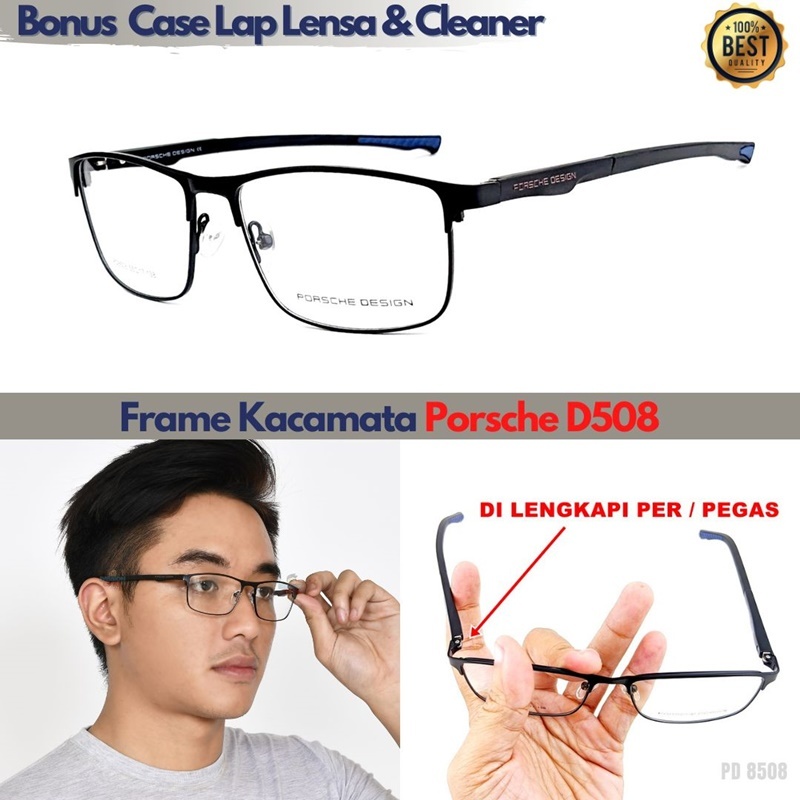 Jual Frame Kacamata Pria Sporty Minus Titanium Porsche Design PD8508 Premium Lensa Normal Minus ...