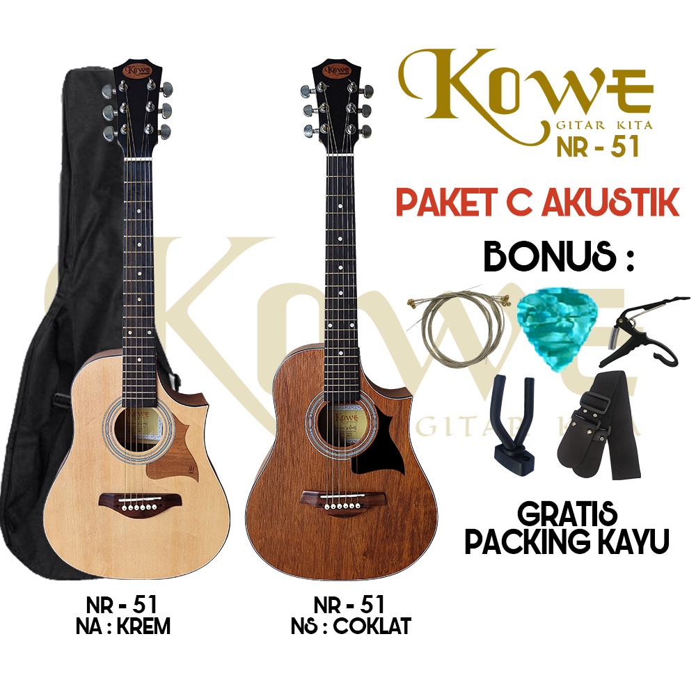 Jual Gitar Akustik KOWE GITAR Ukuran 3/4 Seri NR 51 NS Original Packing ...