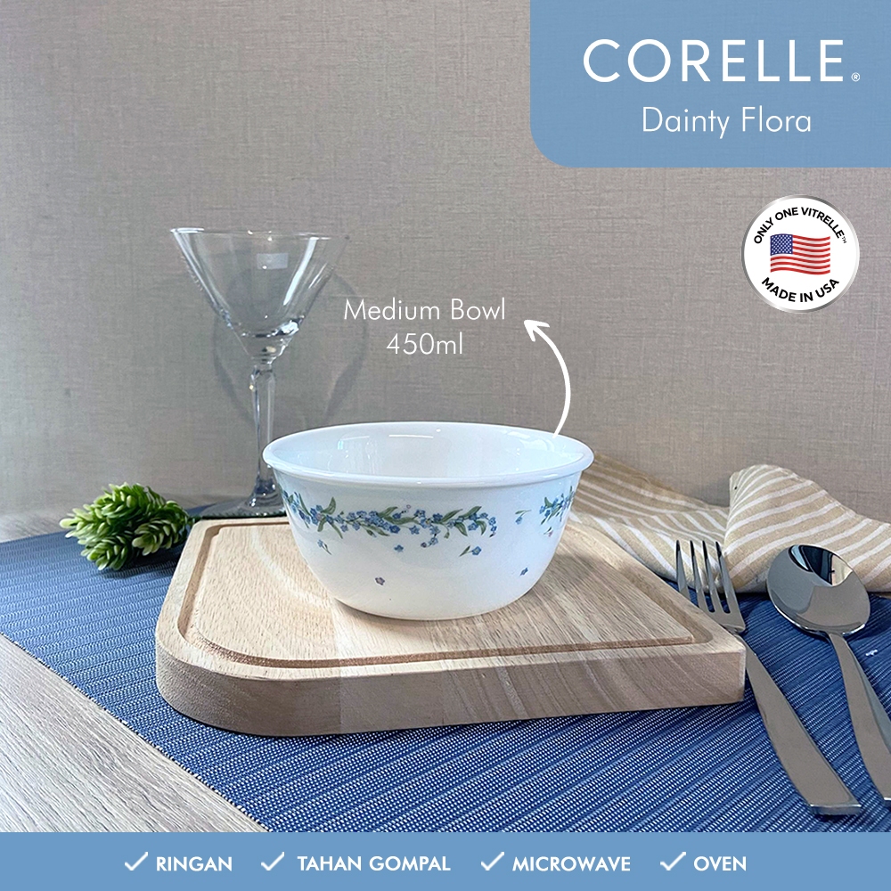 Jual CORELLE Dainty Flora Medium Bowl 450ml | Shopee Indonesia