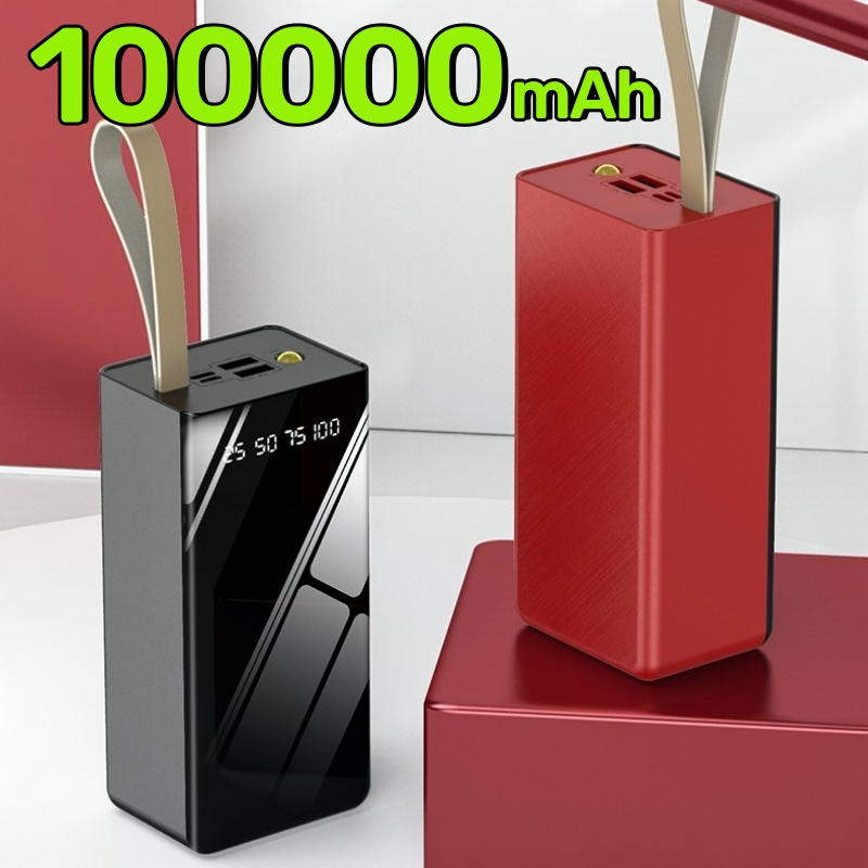 Jual Power Bank 100000mah 2 USB Powerbank Fast Charging LED Digital ...