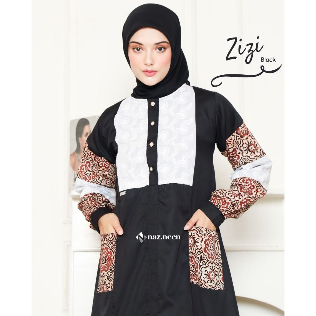 Jual naz.neen - Zizi Dress Hitam / Black Gamis Batik Bahan Toyobo dan ...