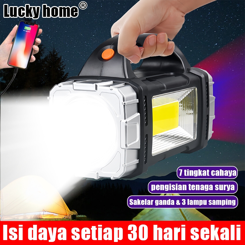 Jual 【Grade Militer Jerman Pengisian daya surya 】senter jarak jauh 10KM ...