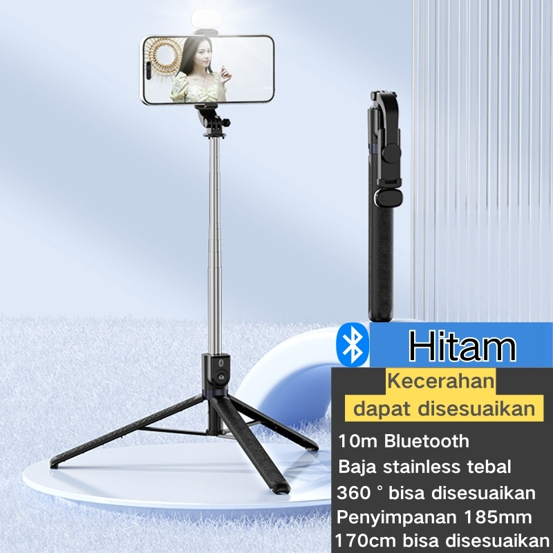 Jual 【 Ready stock】Tinggi 170cm Tongsis Tripod Bluetooth Selfie Stick 4 in 1 Led Tanpa Lampu ...