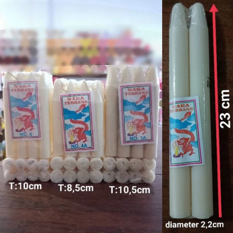 Jual lilin putih naga terbang no 4 no 4A No 3A lilin putih sepasang ...
