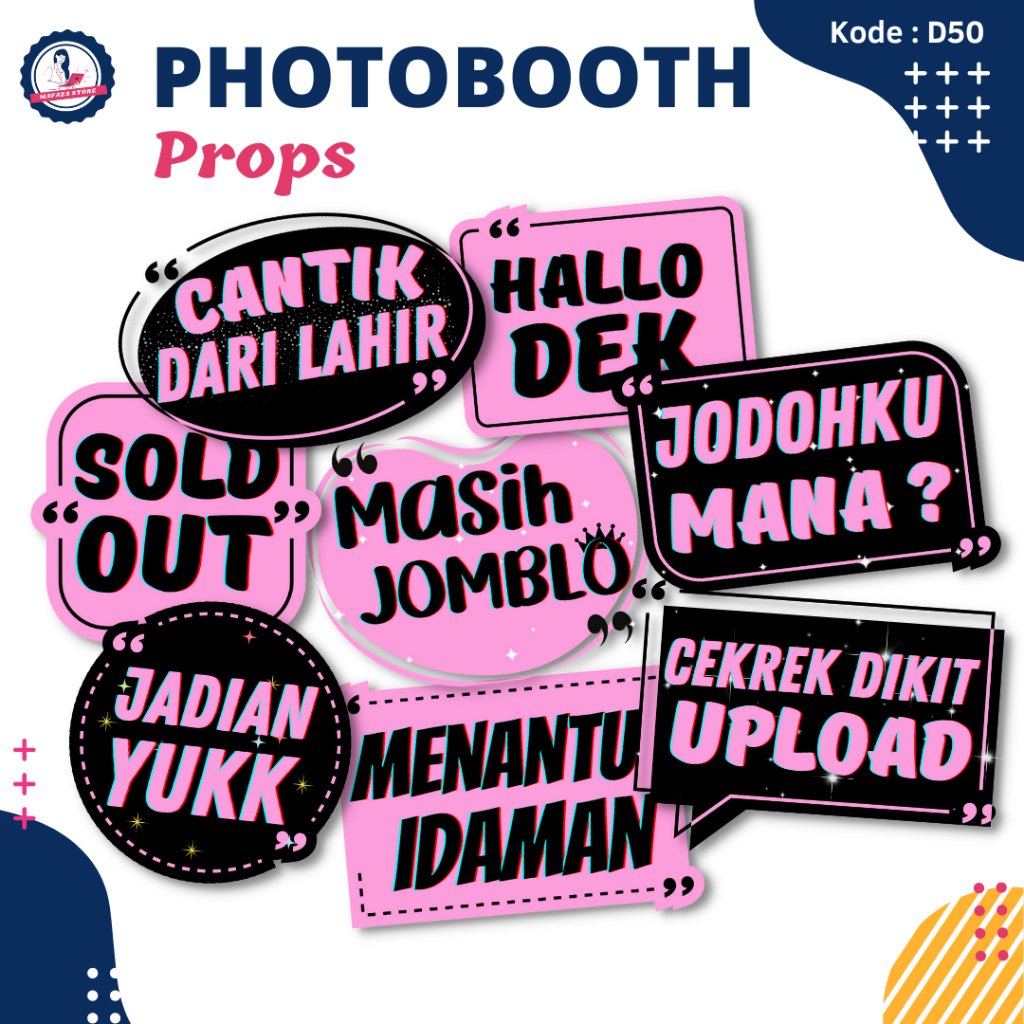 Jual Photobooth props black pink / Photo booth props dekorasi wedding ...