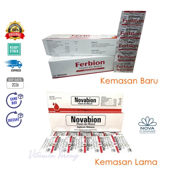 Jual (STRIP isi 10) FERBION Vitamin C, Vitamin B12 + Mineral Zat Besi ...