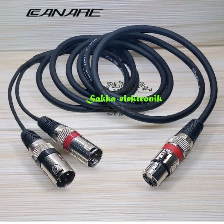 Jual kabel Canon xlr female ke xlr male 2 cabang canare 1 meter | Shopee Indonesia