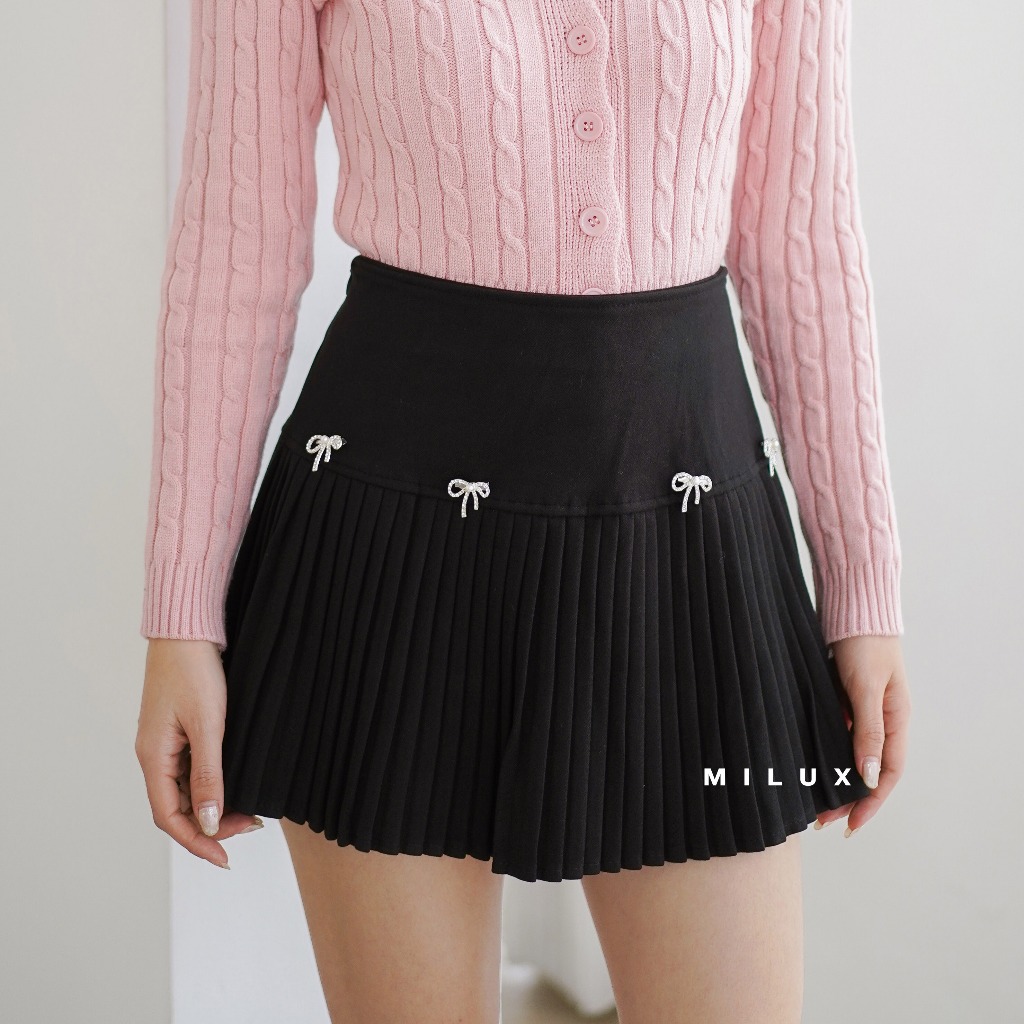 Jual ROK MINI SKIRT RIBBON CUTE PENDEK WANITA MERAH MX693 | Shopee ...
