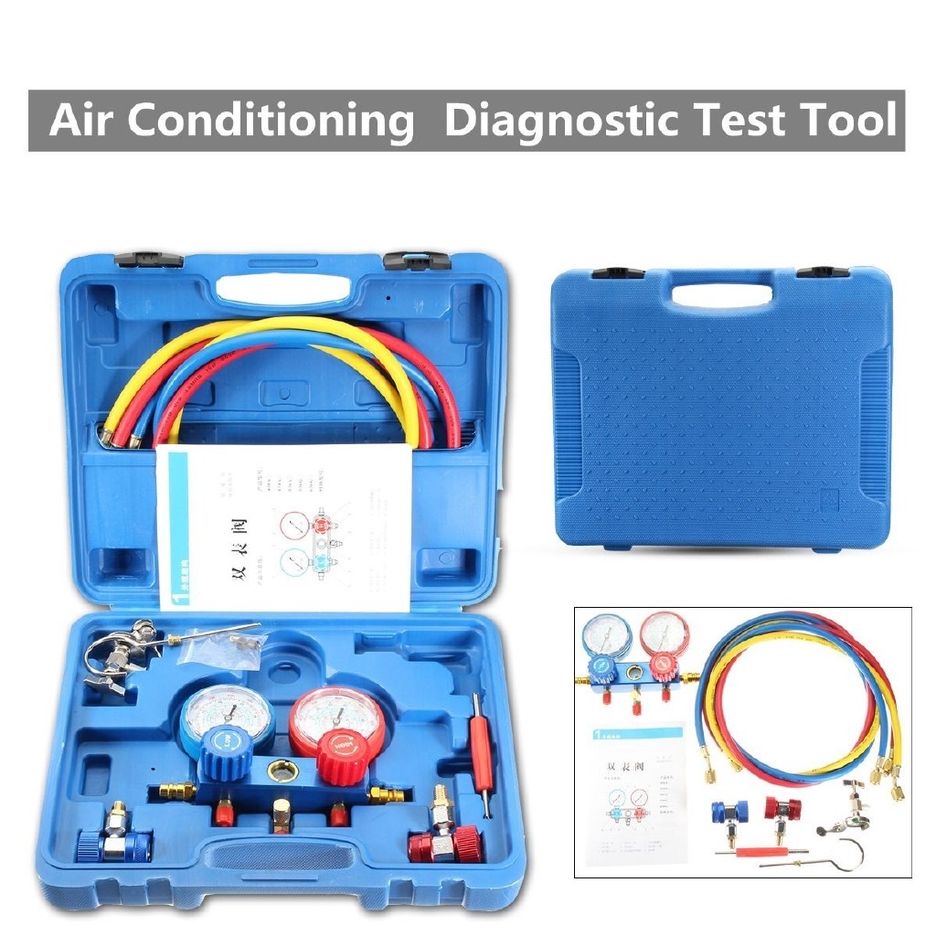Jual Testing Manifold Meter Kit Pendingin AC Mobil Isi Freon Set dengan ...