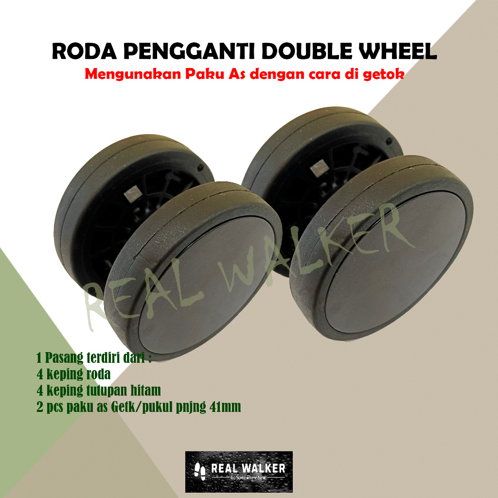 Jual Roda Koper Pengganti Double Wheel 1 Pasang | Diameter 55mm Hitam ...