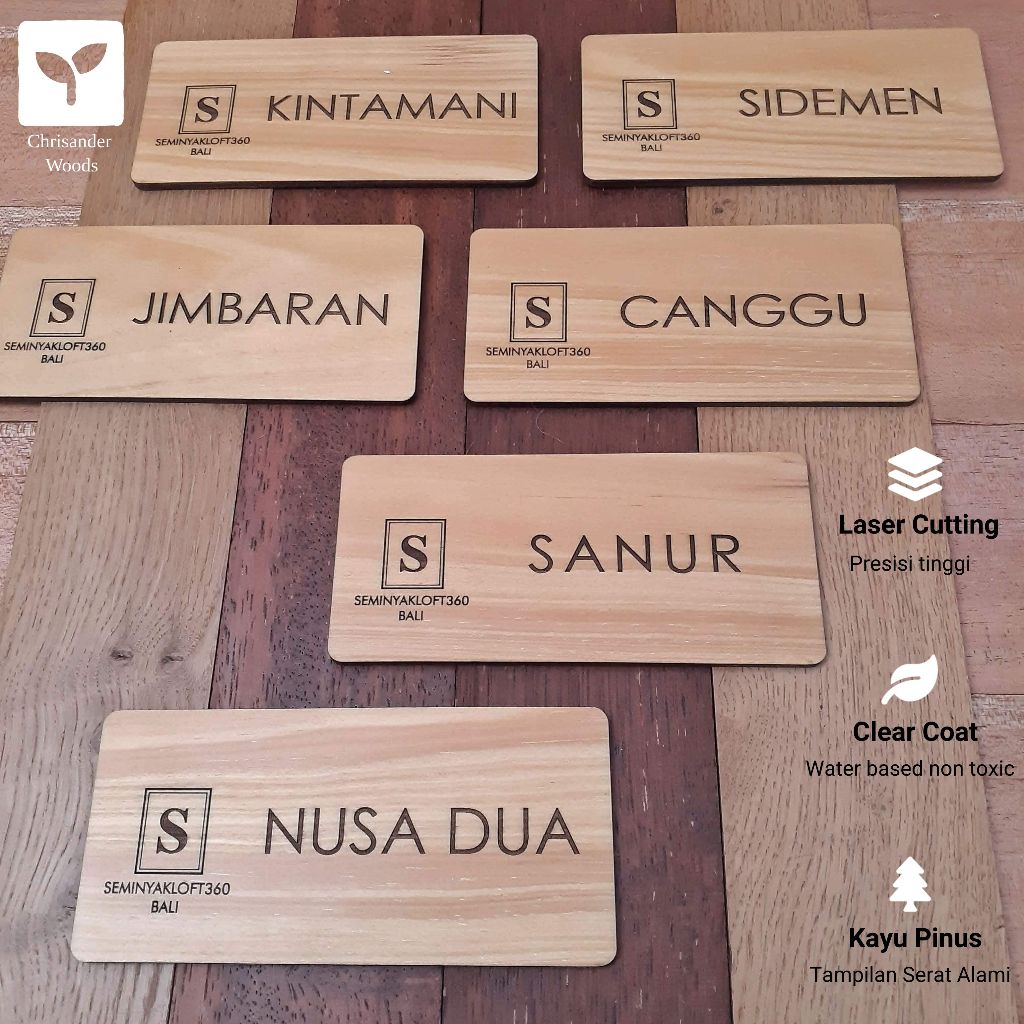 Jual Papan Nama Ruangan Kayu Custom Logo | Papan Nama Kamar Aesthetic ...