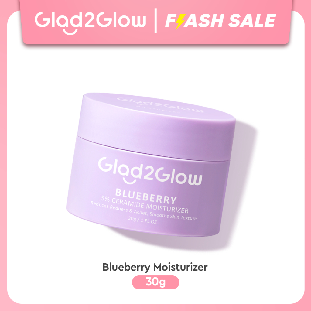 Jual [Ready Stock] Glad2Glow Blueberry 5% Ceramide Moisturizer 30g ...