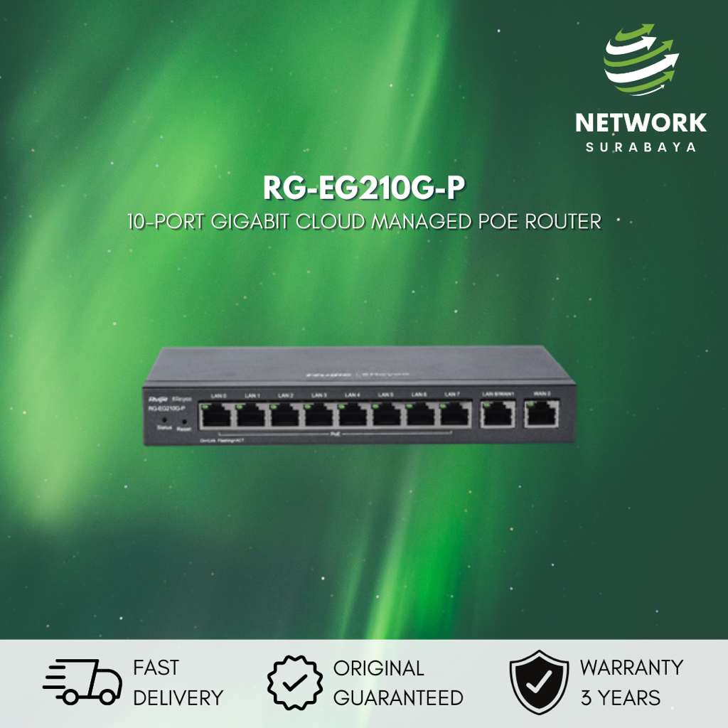 Jual RUIJIE REYEE RG-EG210G-P V3 10*PORT GIGABIT CLOUD MANAGE POR ...