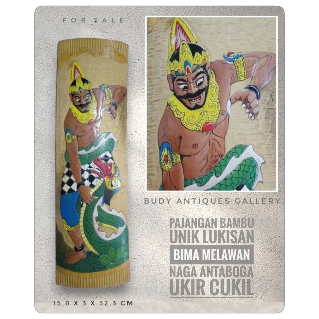 Jual Pajangan Etnik Lukisan Bambu Bima Melawan Naga Karya Jair | Shopee ...