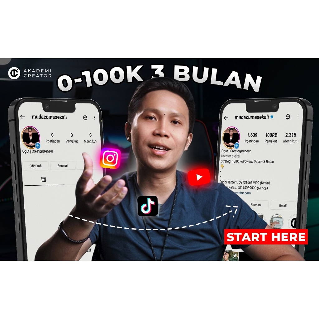 Jual Akademi Creator Bang Ogut - Fast Track Creator - 100k Follower dalam 3 Bulan | Shopee Indonesia