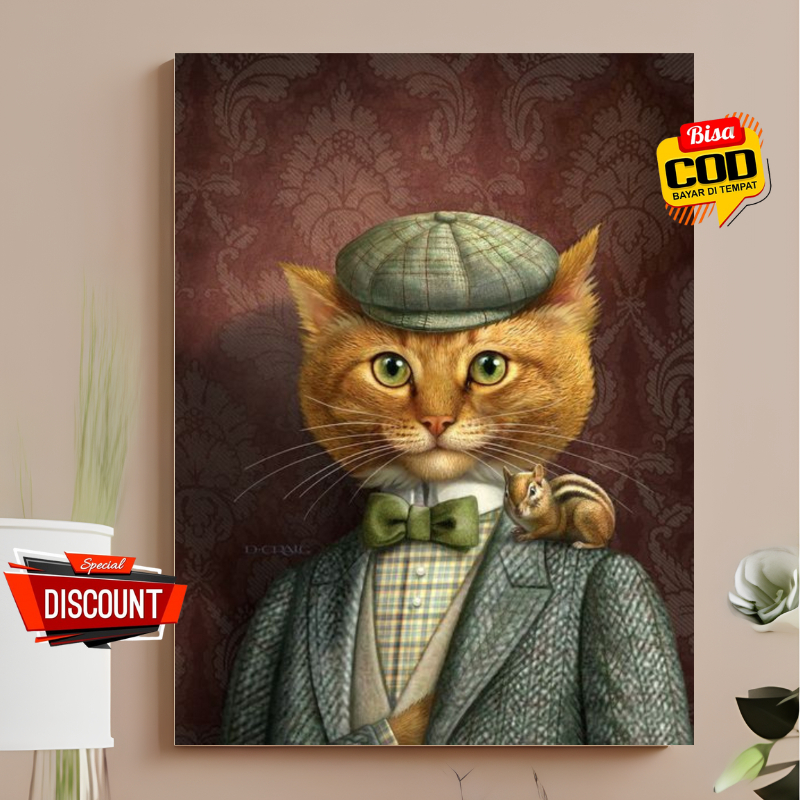 Jual Poster Kucing pakai Jas Dan Topi Hiasan Dinding Aesthetic Papan ...
