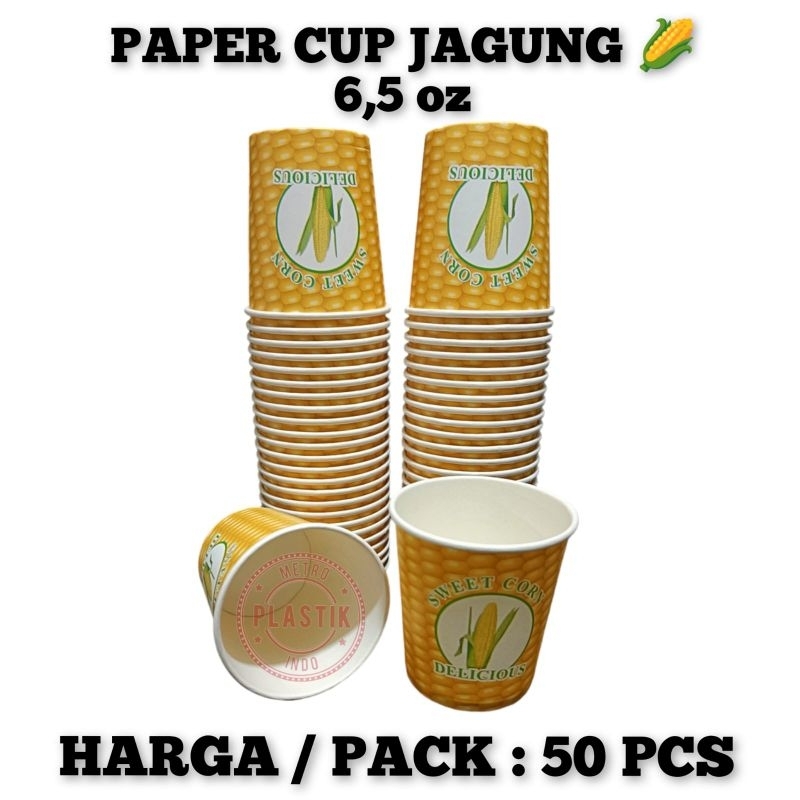 Jual Paper Cup Jagung 6.5 oz Isi 50pcs / Gelas Kertas Motif Jagung 6.5oz Isi 50pcs | Shopee ...