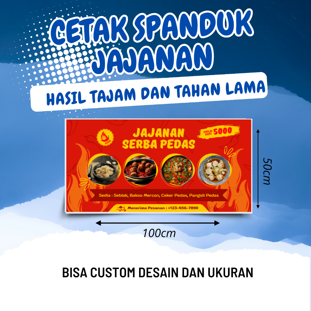 Jual CETAK SPANDUK BANNER JAJANAN FREE DESIGN HASIL TAJAM DAN TAHAN ...